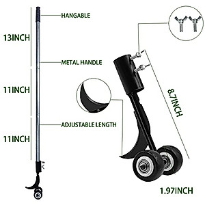 Stand Up Crevice Weeder Remover Tool, Hand Crack Weeding Tool Curved Hook Weed Puller with Wheels & 18.5-31.5" Telescopic Rod for Garden Lawn Yard Driveway Brick Sidewalks Pathways Patio Paving