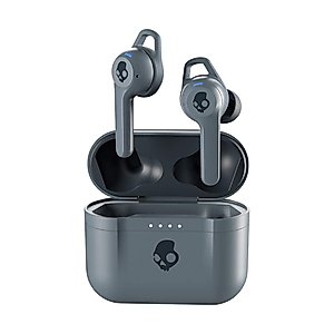 Skullcandy Indy Fuel In-Ear Wireless Earbuds, Wireless Charging, 30 Hr Battery, Microphone, Works with iPhone Android and Bluetooth Devices - Grey