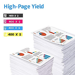 Compatible LC3013 XL Ink Cartridges Replacement for Brother LC-3013 LC 3013XL Ink Work with Brother MFC-J491DW MFC-J497DW MFC-J690DW MFC-J895DW Printer (2BK, 2C, 2M, 2Y)