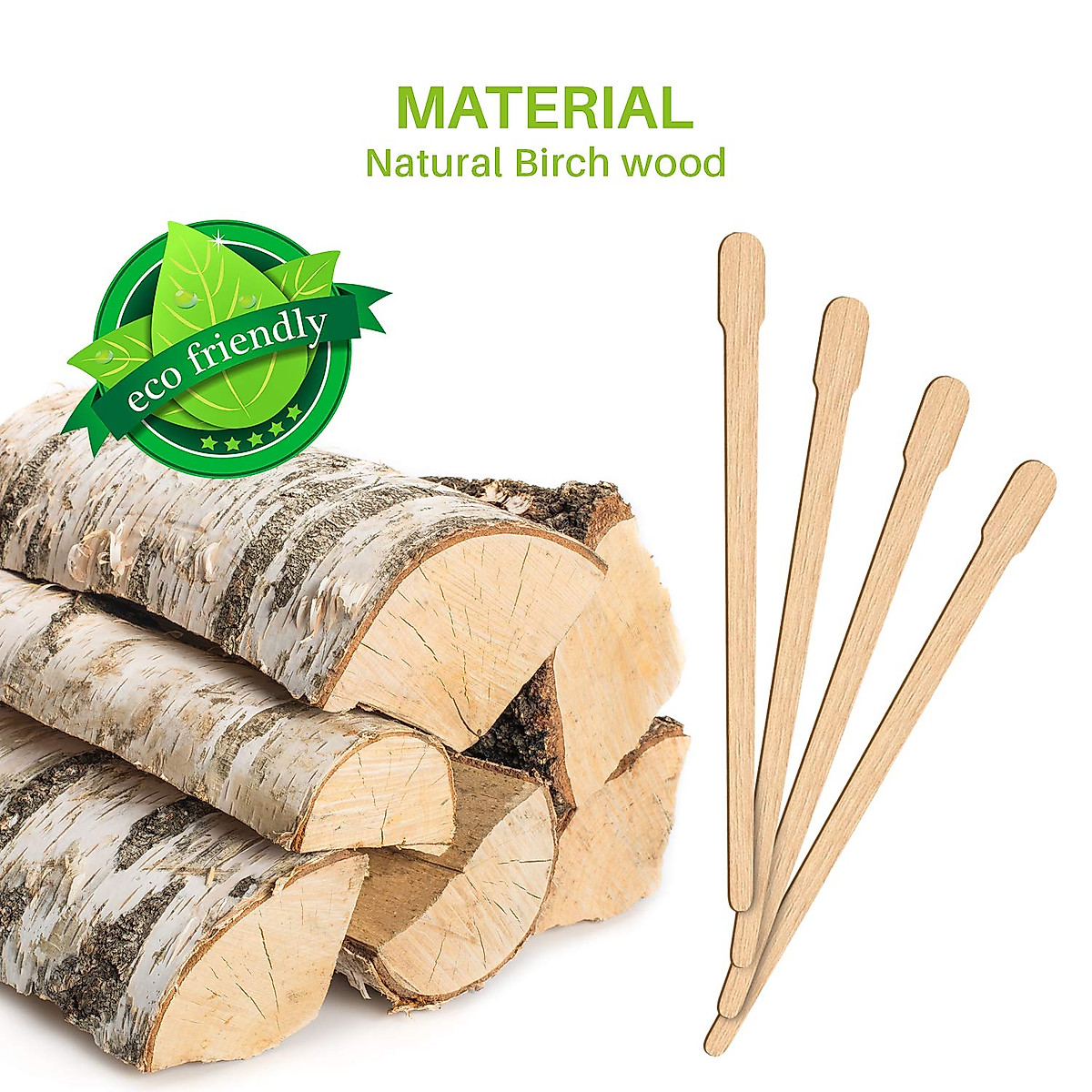 Mibly Wooden Wax Sticks - Eyebrow, Lip, Nose Small Waxing Applicator Sticks for Hair Removal and Smooth Skin - Spa and Home Usage (Pack of 200)