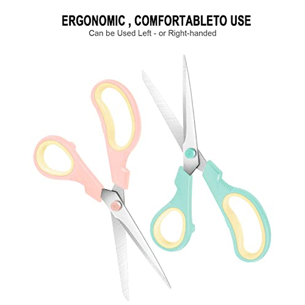 Scissors, All Purpose Thickened Scissor 8.5", Upgrade Stainless Steel Sharper Comfort Grip Scissors for Office School Supplies, Right/Left Handed, 3-Pack…