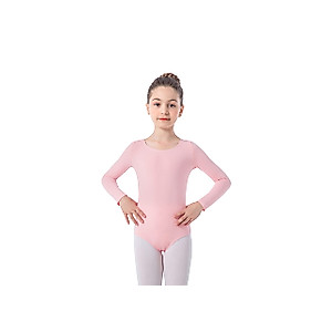 MOLLDAN Girls Dance Leotard Team Basic Long Sleeve Ballet Wear for Toddlers(2-3028-08-XL)