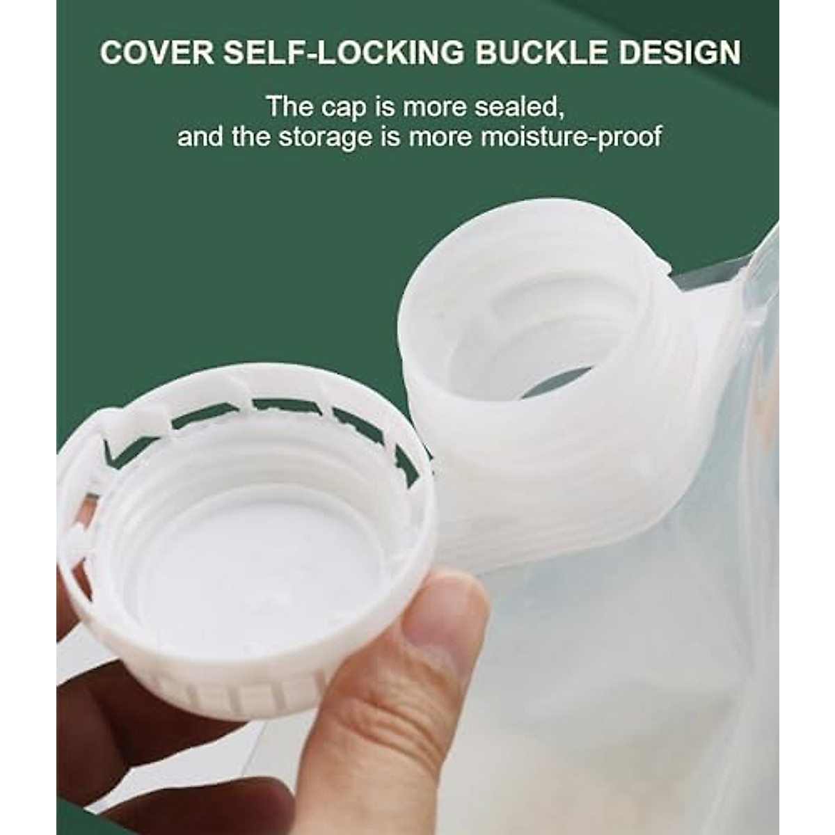 AUGEN Reusable Food Container Storage Bags, Airtight Moisture-Smell Proof Sealed Bags, Portable Transparent Dry Storage Bag With Lids For Grain Flour Juice (Pack of 4-2.5L)