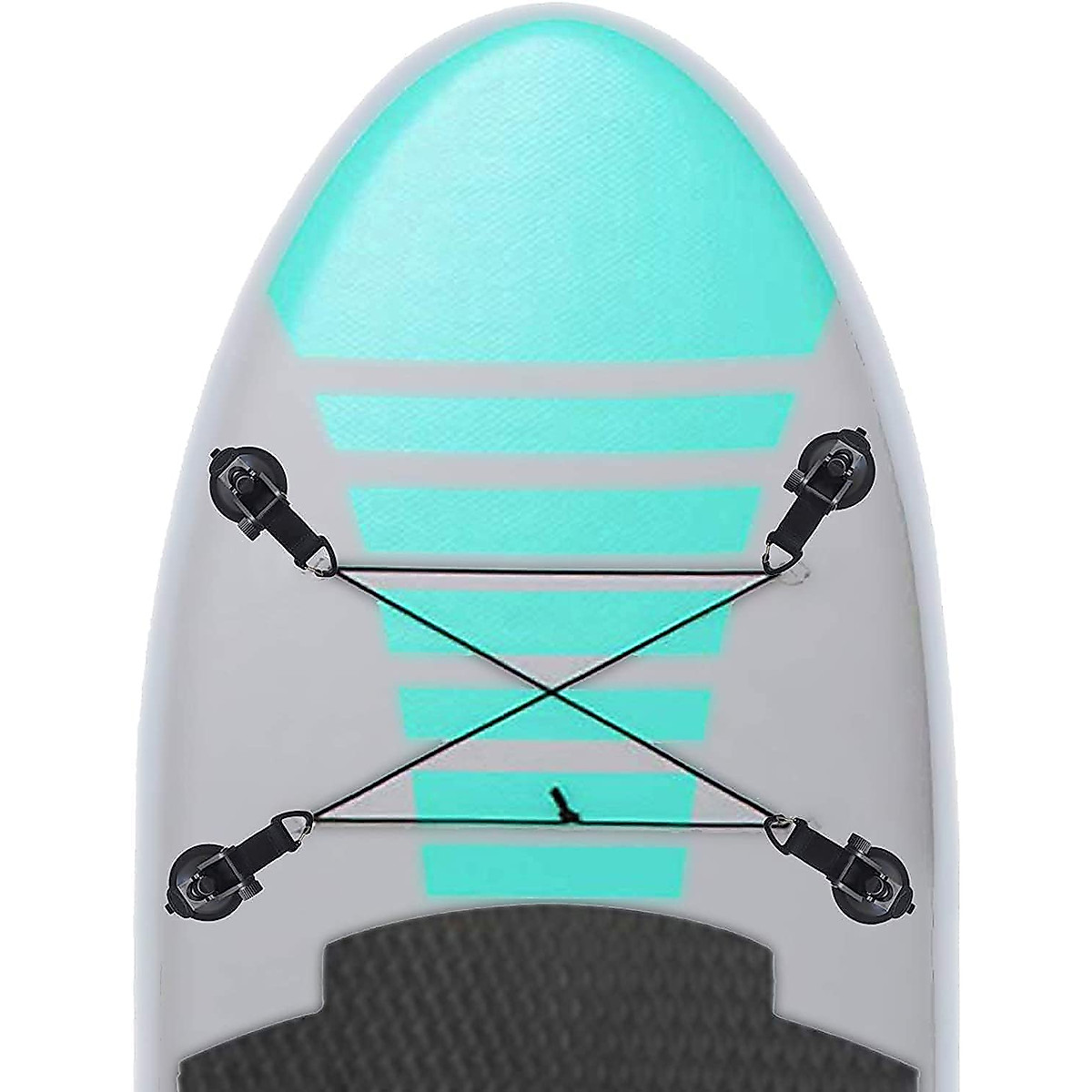 Pmsanzay 4 Pack, Heavy Duty Suction Cup Hooks Anchor with Straps, Strong Suction Cup Tie Downs - Double Suction, for PVC Inflatable Boat Raft Dinghy Kayak SUP