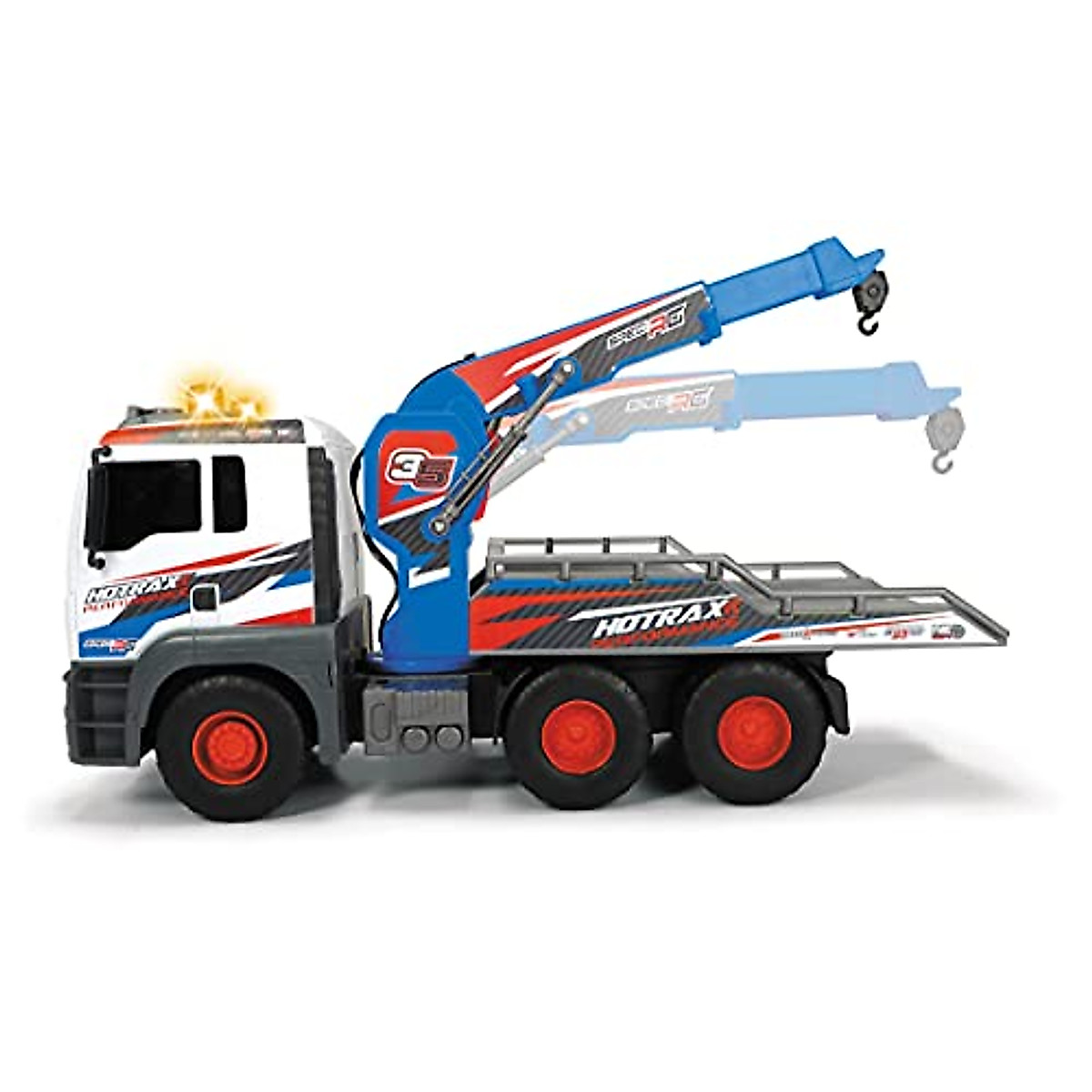 DICKIE TOYS 203749025 203749025 203749025 Tow Truck with Free-Wheel Motorised Crane Arm + 1 Car 55 cm Multi-Coloured