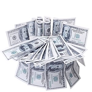 50 PCS Edible 100 Dollar Bill Image Cupcake Toppers Made of Wafer Paper Fake Money Cake Decoration for Baby Shower Birthday Anniversary Party Supplies Big Size Thin