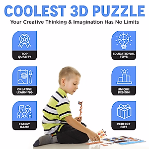 Toysical 3D Puzzle Set Q Pirate Ship DIY Sailing Boat Model Kits & Toys for Kids Gifts for Birthday, Christmas & New Year Building Hobbies, Crafts & Projects, 3D Puzzles for Kids Ages 8-10