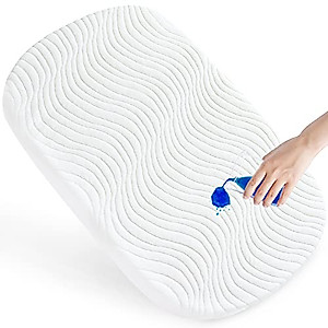 Waterproof Replacement Bassinet Mattress, Waterproof Bassinet Mattress Pad Cover and 100% Cotton Sheet(White)