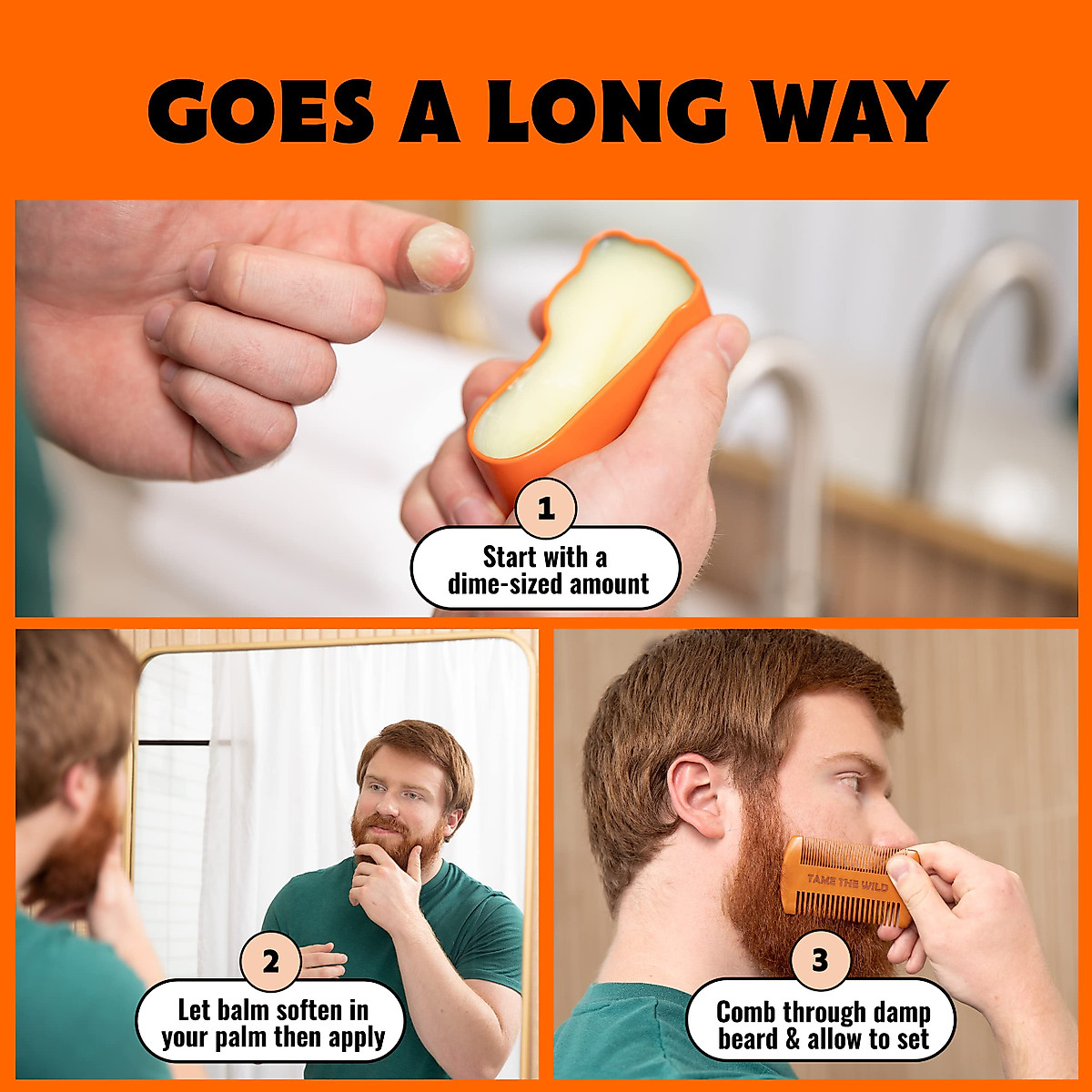 TAME THE WILD MAKE YOUR BEARD BEHAVE Bigfoot Beard Balm - Two 2.3 Oz Tins for Men with Shea Butter and Beeswax - Beard Conditioner - Sandalwood & Orange Citrus Scent