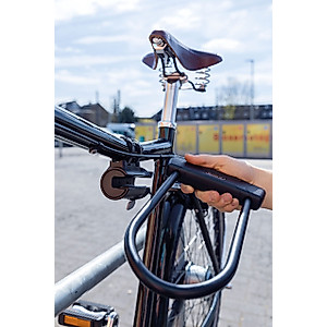 ABUS U-lock Granit Plus 470 and SH B Bracket, Bike Lock with Plus Cylinder for Tamper Protection, ABUS Security Level 12, Black