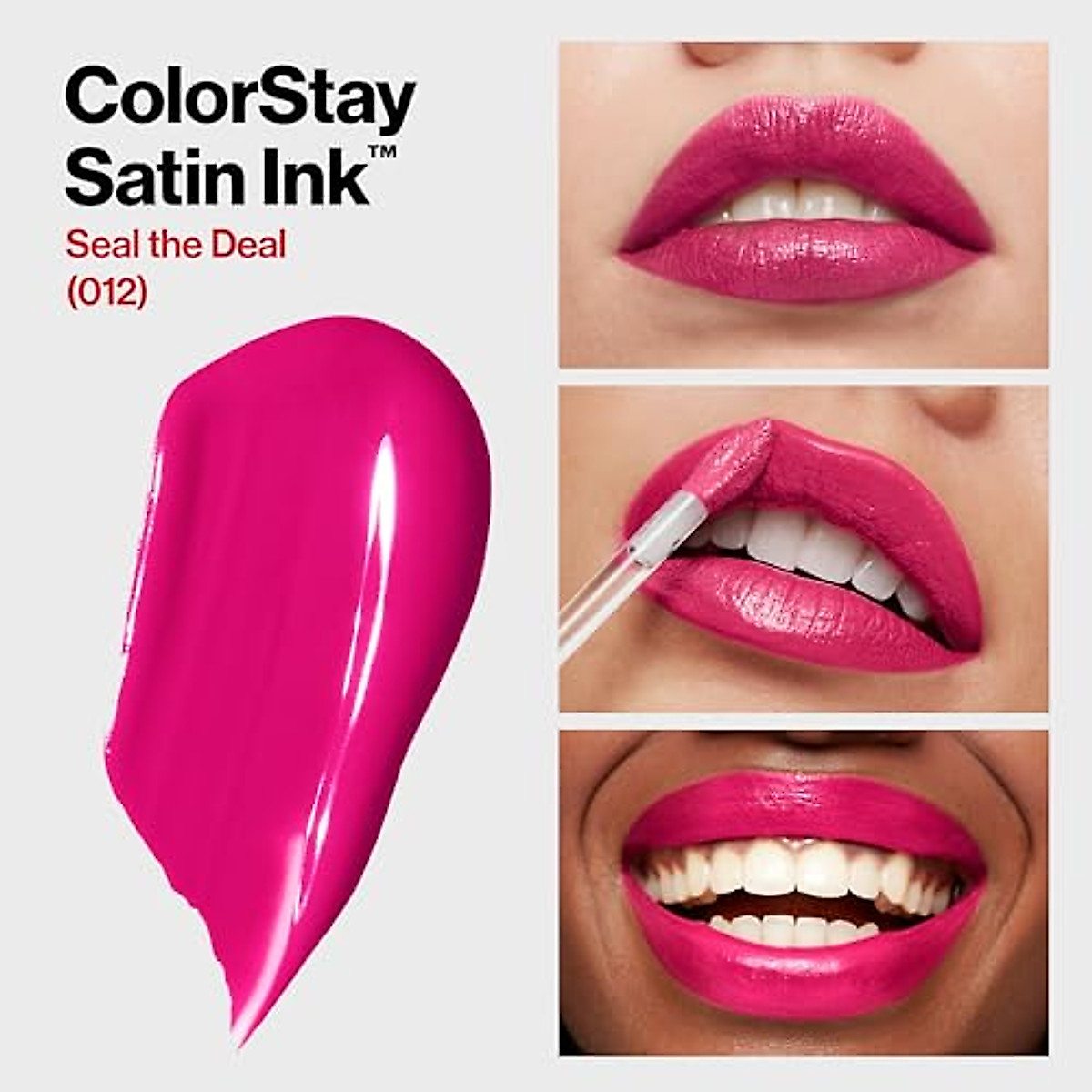 Revlon ColorStay Satin Ink Liquid Lipstick, Longwear Rich Lip Colors, Formulated with Black Currant Seed Oil, 012 Seal the Deal, 0.17 fl oz