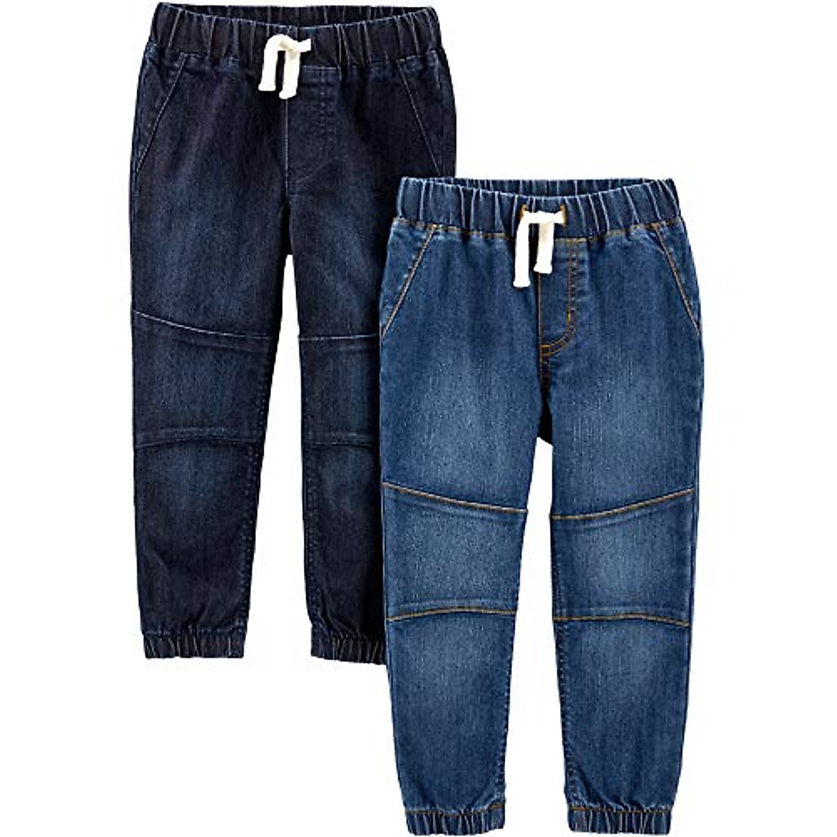Simple Joys by Carter's Toddler Boys' Pull-On Denim Pant, Pack of 2, Denim/Dark Denim, 5T