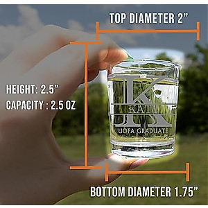 Personalized Etched 2.5oz 1pk Shot Glass – Customized Monogram Name, Custom Gifts Men Women, Groomsmen, Engraved Wedding Birthday Anniversary Retirement Gift Ideas Him Her, Party Favors, Halpert