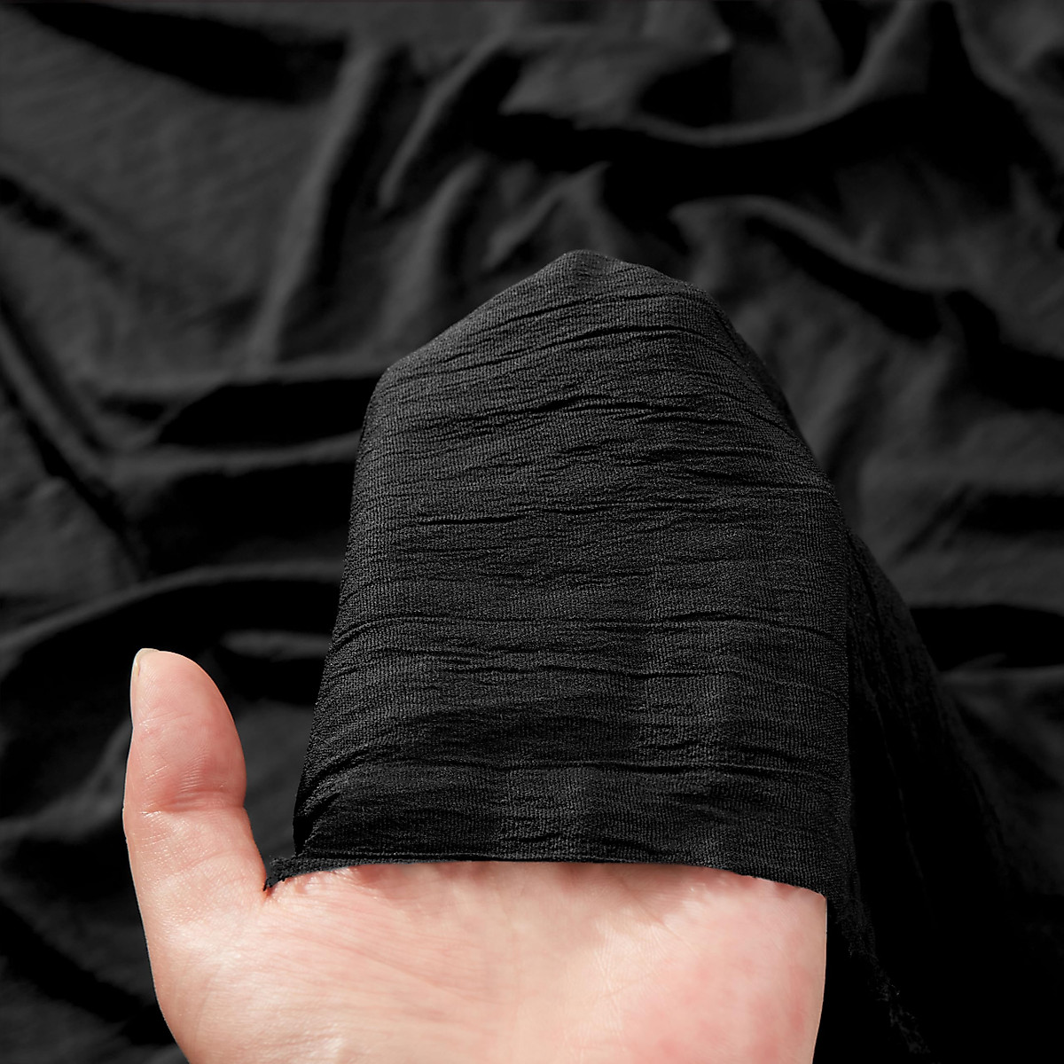 1 Yards Black Chiffon Fabric 74" Wide Tulle Fabric, Soft and Skin Friendly Thickened Drapery Fabric by The Yard, for Weddings, Costumes, Tablecloths, and Parties