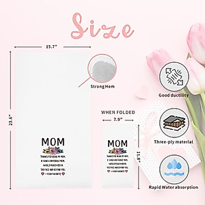 Birthday Gifts for Mom from Daughter, Mothers Day Present for Mom, Best Mom Gifts from Son, Funny Gifts for Mother in Law, 2 Pack Novelty Kitchen Towels for Mom Stepmom