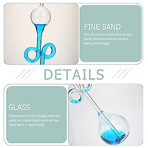 Gadpiparty Glass Sand Timer Hourglass Temperature Sensitive Sand Watch Novelty Sand Clock Hour Glass Sandglass for Kids Classroom Home Desk Office Decoration Blue