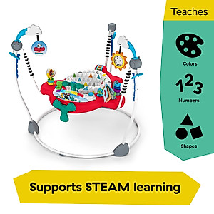 Baby Einstein Ocean Explorers Airplane Adventure 2-in-1 Interactive Activity Jumper with Lights Ages 6 months +, Max weight 25 lbs., Unisex