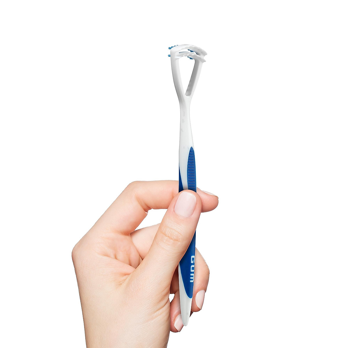 GUM Tongue Cleaner - Dual Action Soft Bristled Tongue Brush with Tongue Scraper for Better Oral Hygiene - Bad Breath Treatment (6pk)