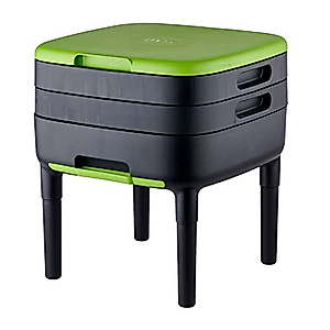 MAZE Two Level Worm Farm Compost Bin with Plastic Extension Legs