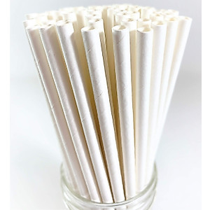 250 pcs White Paper Straws individually Wrapped 7.75" [VR-SP7JWW3000]