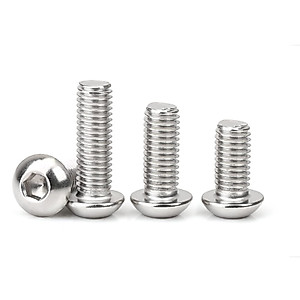 #10-32×3/4" Button Head Socket Cap Screws, Stainless Steel 18-8 (304), Allen Hex Button Head Screws,50PCS