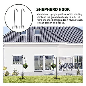 ZQK 48 Inch Shepherd Hook for Garden/Outdoor, Short Shepard Hook Heavy Duty for for Hummingbird Feeder Hanger Stand, Garden Lantern Pole (2 Packs)