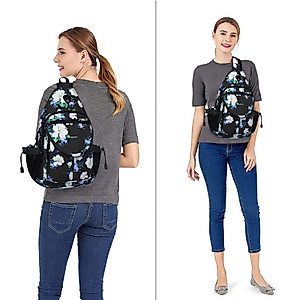 MOSISO Sling Backpack, Myrtle Flower Crossbody Travel Hiking Daypack Chest Bag with Anti-theft Pocket, Black