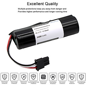 Gikysuiz Replacement Battery for Logitech UE Boom/UE Boom2/UE Blast/UE Boom 3 Wireless Bluetooth Speaker fits Part No Logitech S-00151/S-00122/S-00170/S-00166 3400mAh/3.7V