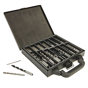 WOODRIVER 100-Piece Combo Brad Point and Twist Drill Bit Box