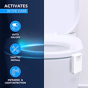 Clear Rear Bidet Attachment & LumiLux Toilet Light (1 pack) - Transform Your Bathroom with Self-Cleaning Dual Nozzle Bidet - Enhance Ambiance with 16-Color LED Motion-Sensing Toilet Bowl Light