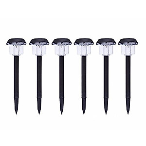 Solario Garden Decor Solar Powered Stake Lights- Pack of 6- Decorative Classic Lamps- Highest Lumen LED Brighter Than Standard- Superior Monocrystalline Panel (Black)