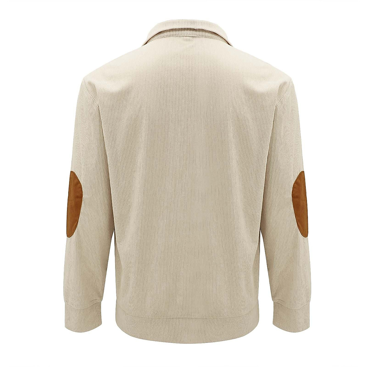 MDNZCTH Mens Corduroy Shirt with Elbow Patches Button Up Mock Neck Long Sleeve Sweaters Casual Polo Sweatshirts Lapel Collar Golf Pullover 2023 Men Fall Winter Clothes Sale Clearance Track Jackets