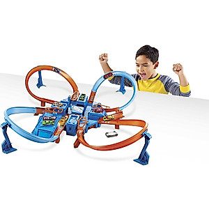 Ultimate Hot Wheels Crashing Action with the Criss Cross Crash Track Set! [Amazon Exclusive] & Set Of 10 1:64 Scale Toy Trucks And Cars For Kids And Collectors (Styles May Vary) [Amazon Exclusive]
