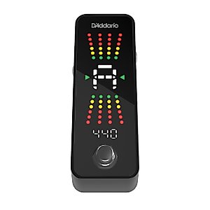 D'Addario Accessories Guitar Tuner Pedal Plus - Chromatic Tuner for Electric Guitars, Bass Guitars and More - Fast and Accurate with True Bypass - Full Color Display with Programmable Countdown Timer