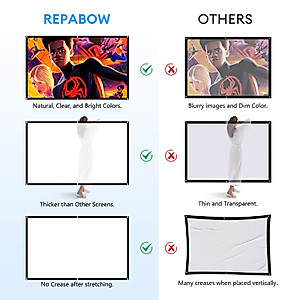 100 inch Projection Screen, 16:9 Foldable Anti-Crease Portable Projector 4K Movies Screens Indoor Outdoor Projection Video Projector Screen for Home, Party, Office, Classroom