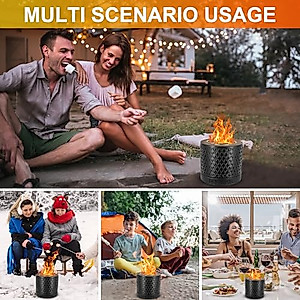 Concrete Tabletop Fire Pit - Ethanol Fire Pit, Table Top Fire Pit Bowl, Mini Fire Pit, Portable Fireplace for Indoor & Garden for Dinner Partlies, Home Decoration