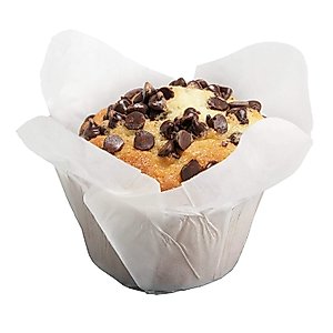 Hoffmaster 611113 Lotus Cup Cupcake Wrapper/Baking Cup, 2" Diameter x 2-3/4" Height, Large, White (10 Packs of 250)