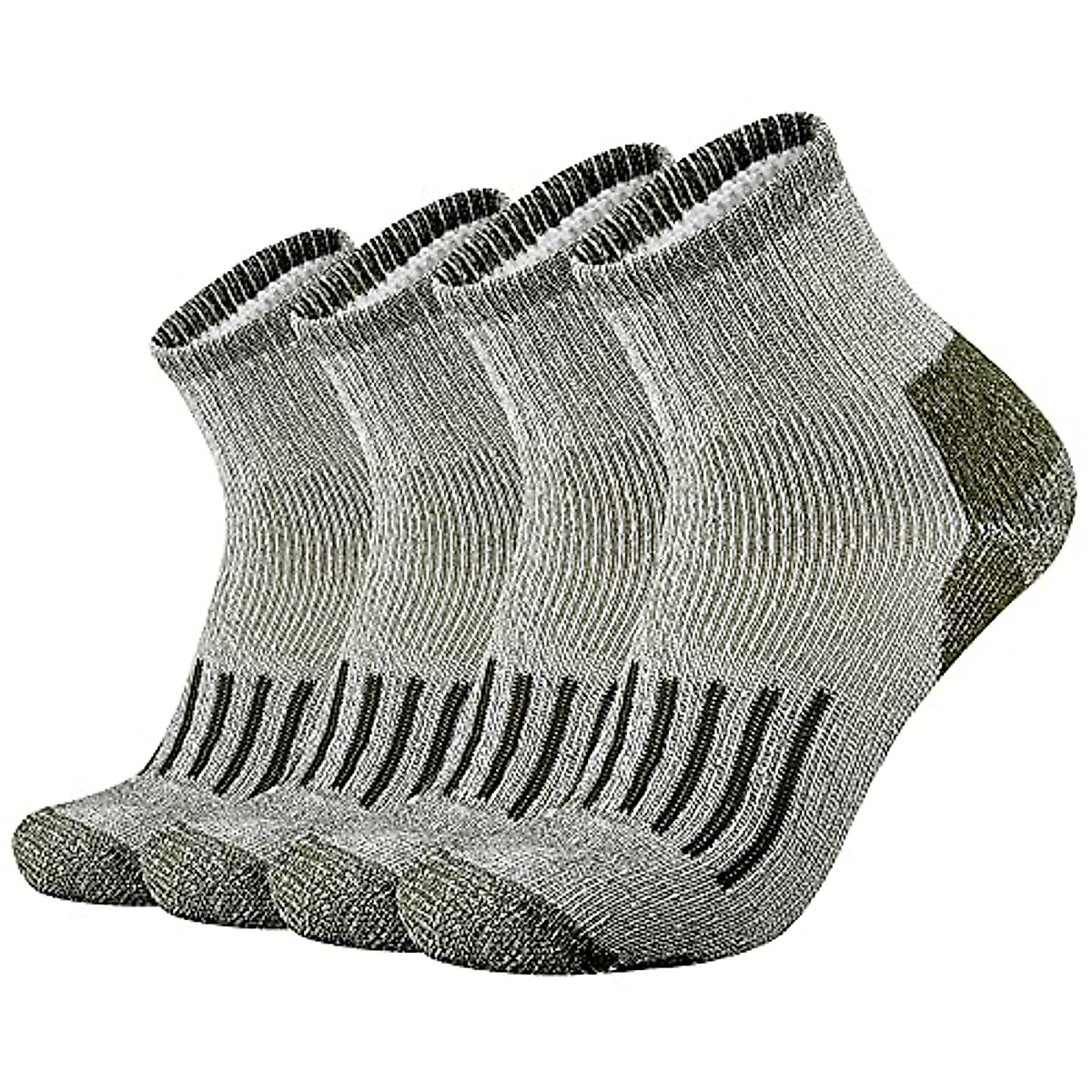 ONKE Merino Wool Low Cut Quarter Socks for Men Outdoor Trail Running Hiking Hiker All Season with Moisture Wicking Control(Green XL)