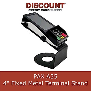 DCCSTANDS PAX A35 4" Fixed Stand Fixed and Angled Metal Terminal Stand, Screw-in or Adhesive, Black