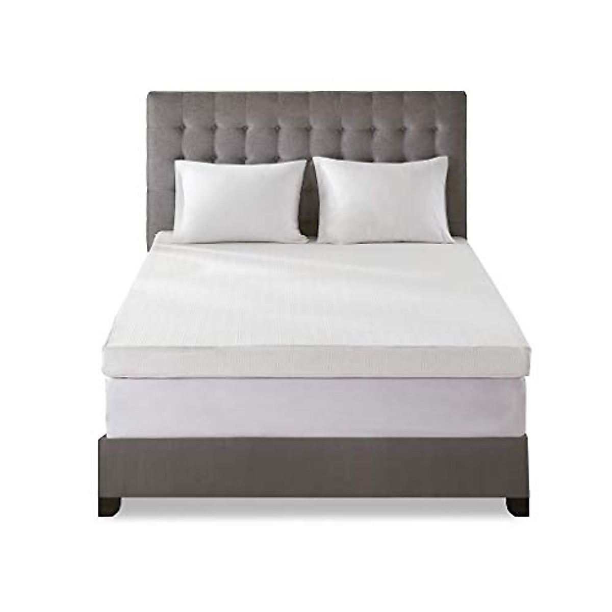 Sleep Philosophy Gel Infused Memory Foam Mattress Topper Luxurious All Season Enhanced Bed Support, Twin(4" Thick), Removable 3M Cover Scotchgard Moisture Wicking Cover