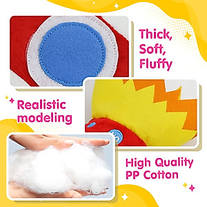 BSTAOFY Light up Red Rocket Plush Toys Stuffed LED Glow Soft Cozy Nightlight Kids Gifts for Toddlers on Birthday Valentines Christmas, 14.5’’