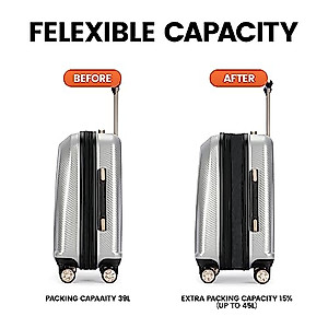 GinzaTravel Luggage Expandable 3 Piece Sets Rare Color PC+ABS Suitcase Set with Smooth wheels and TSA lock…