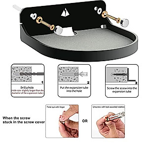 TXEsign 5.3 inches Speaker Shelf Mount Small Floating Shelf Small Shelf Stand for Bluetooth Speaker, Webcam, Action Figures Acrylic Speaker Mount (Black)