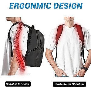 VPBAGE Travel Laptop Backpack for Men, Lightweight Casual Anti-Theft Backpack, Double Laptop Compartments with Sleeve, Slim Waterproof Computer Bag