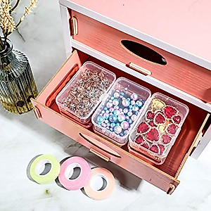 6 Pieces Mini Plastic Clear Beads Storage Containers Box for Collecting Small Items, Beads, Jewelry, Business Cards, Game Pieces, Crafts (3.27 x 2.13 x 1.02 Inch)