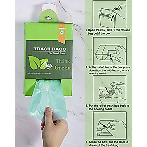 Compostable Trash Garbage bags,AYOTEE 13-15 Gallon Tall Kitchen Trash Bags,Heavy Duty Unscented 1.18Mils 55 Liter,60 Count,Strong Thicken Rubbish Waste Can Liners for Kitchen Garden Home