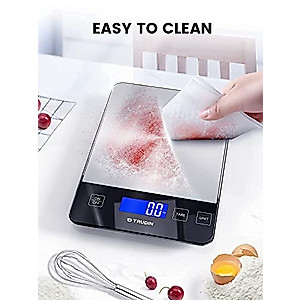 【NASA-Grade】33lb Food Kitchen Digital Scale,【Bread Meat Cookies Measures Precisely】Weight Grams and Ounces for Baking Cooking,1g/0.1oz Precise Graduation,304 Stainless Steel,Waterproof Tempered Glass