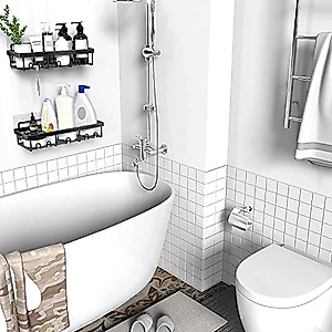 2-pack shower caddy shower shelves, no drilling traceless adhesive bathroom storage organizer shelves for Bathroom Washroom Restroom Toilet Kitchen