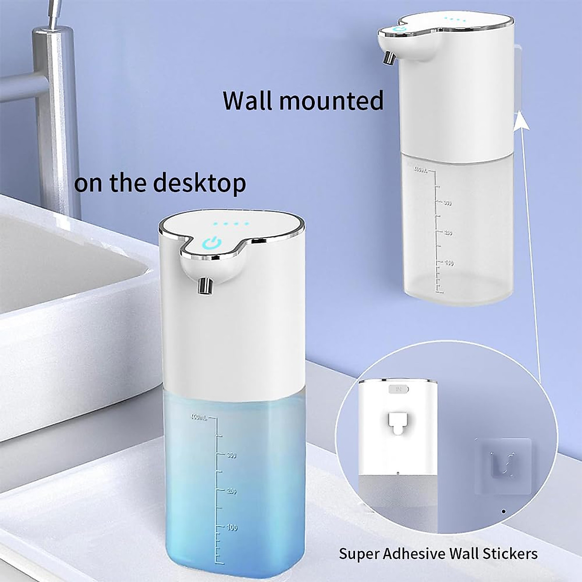 Automatic Soap Dispenser - Automatic Foam Hand Soap Dispenser, No-Touch Foam Soap Dispenser, 13.5 oz/400ml Wall Mountable - for Bathroom Kitchen Hand Soap Dispenser