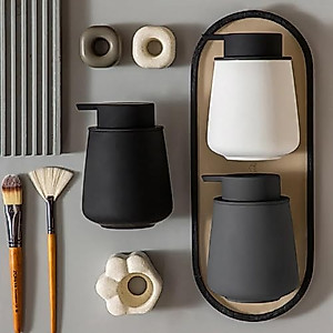 Soap Dispenser 300ml Foam Soap Dispenser Bathroom Ceramic Lotion Shampoo Bottle Conditioner Empty Bottle Soap Dispenser Bathroom (Color : White Liquid)